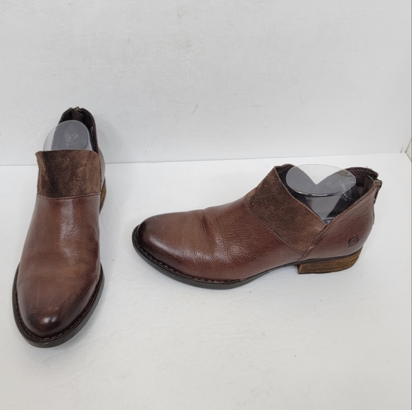 Born | Shoes | Born Karava Brown Leather Ankle Booties Boots Slip On ...